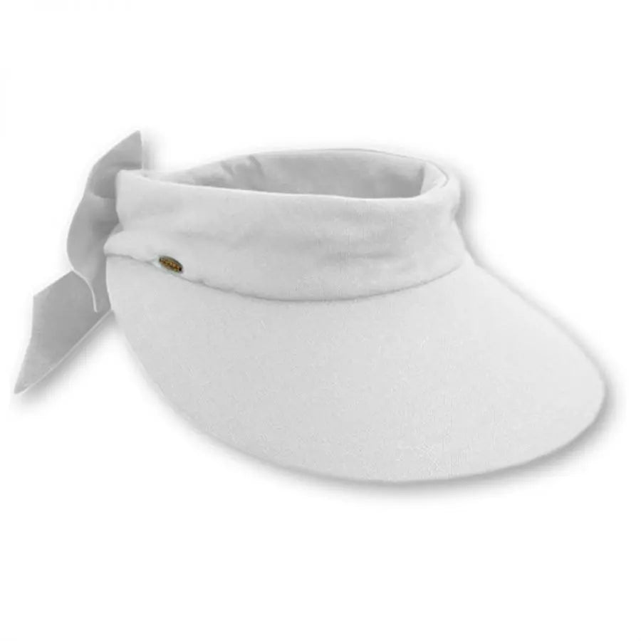 Scala- Adjustable BackBow White Visor (Style#: V25) - For the Love of
