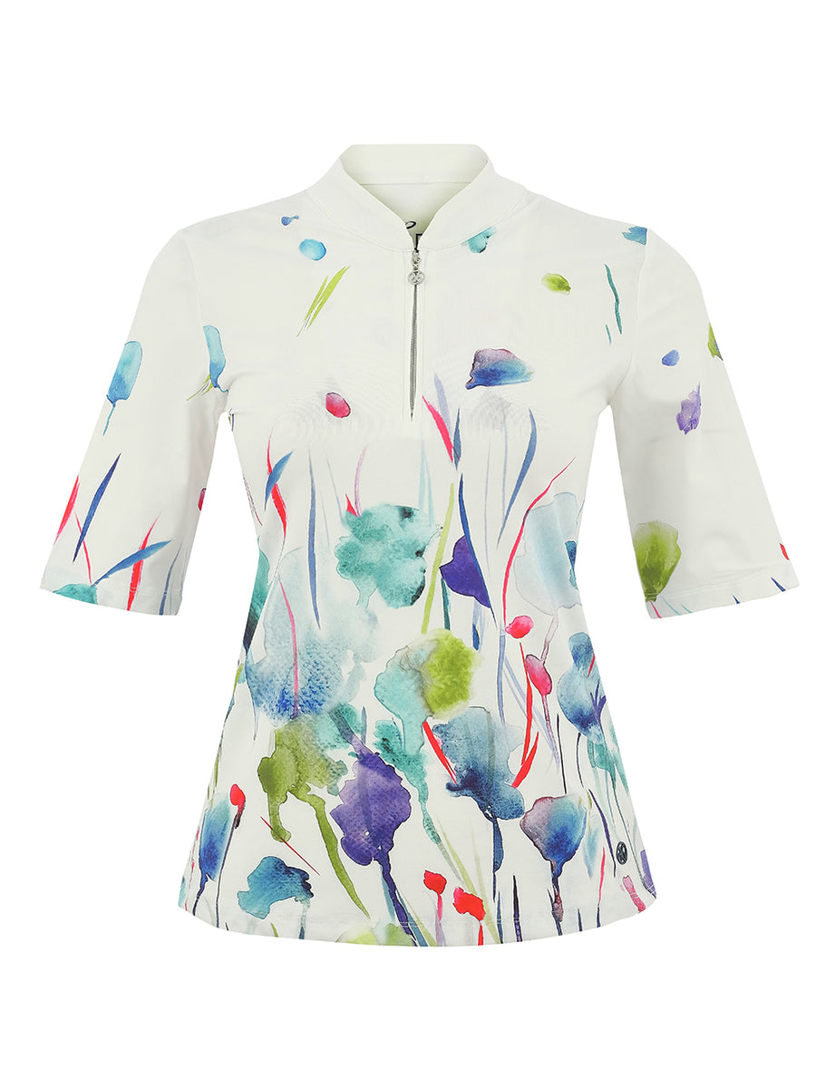 Dolcezza Golf Wear Half Moon Morning Elbow Sleeve Top (Style#: 36271)